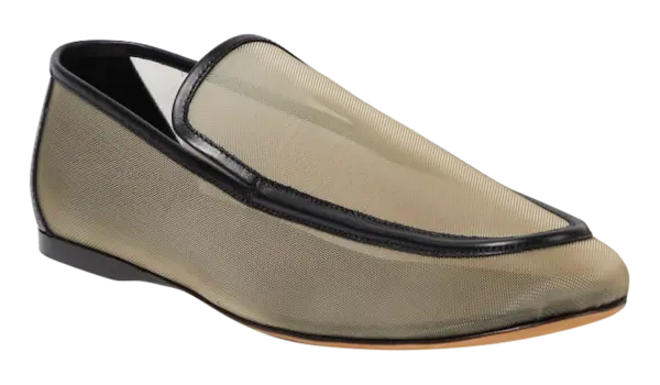 Khaite Alessia Leather-trimmed Mesh Loafers - Neutrals