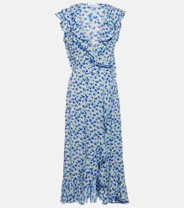 Poupette St Barth Triny Printed Midi Dress - Blue