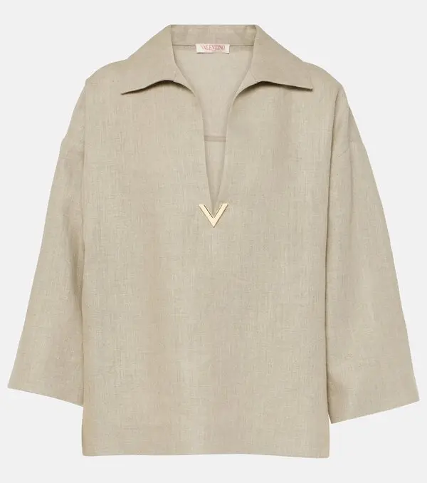 Valentino Garavani Vgold Linen Canvas Top
