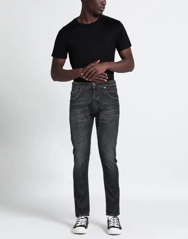DONDUP Straight Leg Jeans With Button Fastenings - Black