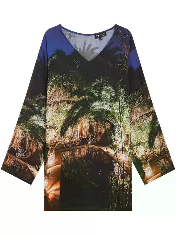 AGNÈS B. Palm Tree-print Tunic Top