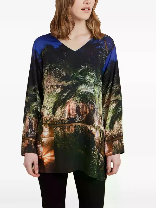 AGNÈS B. Palm Tree-print Tunic Top