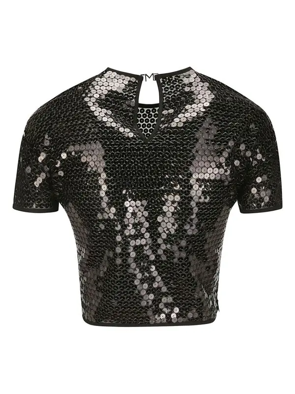 MUGLER Sequinned Blouse - Black