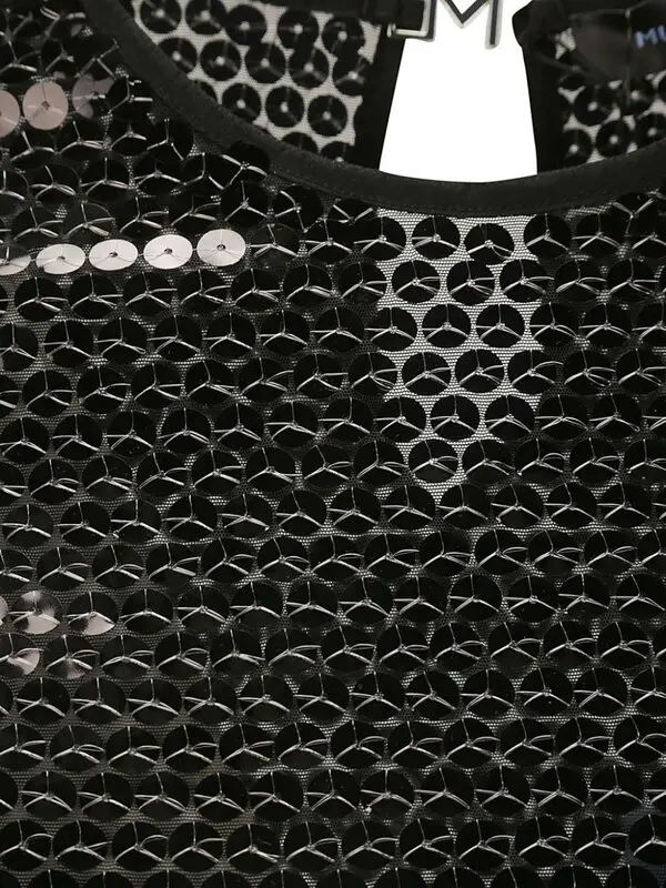 MUGLER Sequinned Blouse - Black