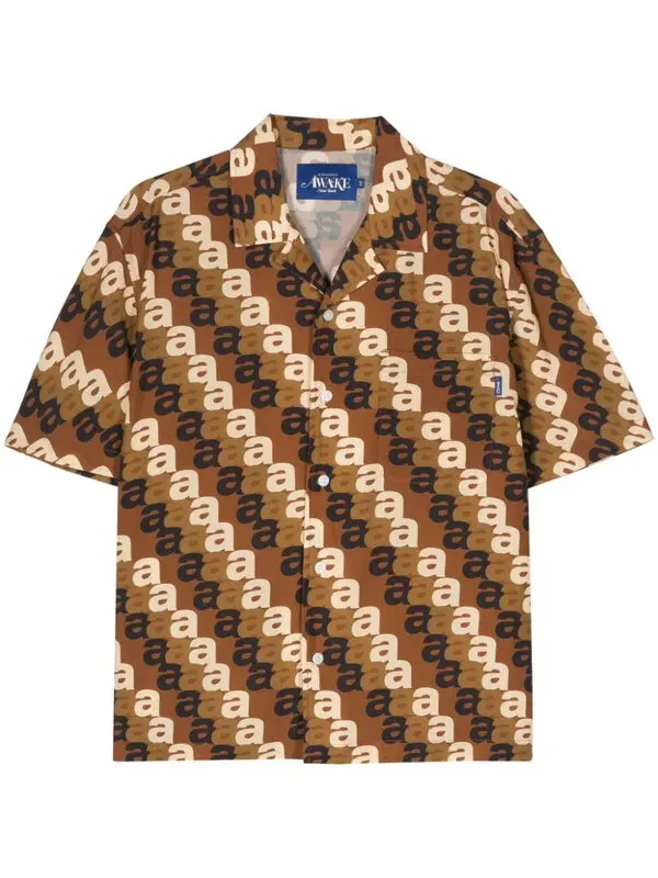 AWAKE NY Logo-print Shirt - Brown
