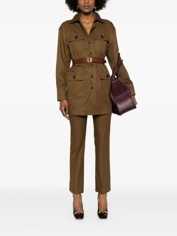 Saint Laurent Saharienne Belted Shirt - Brown