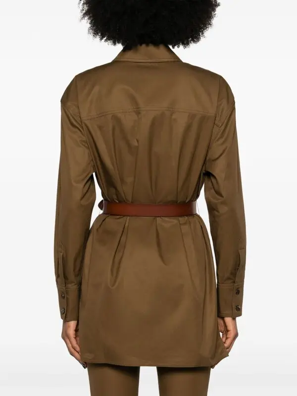 Saint Laurent Saharienne Belted Shirt - Brown