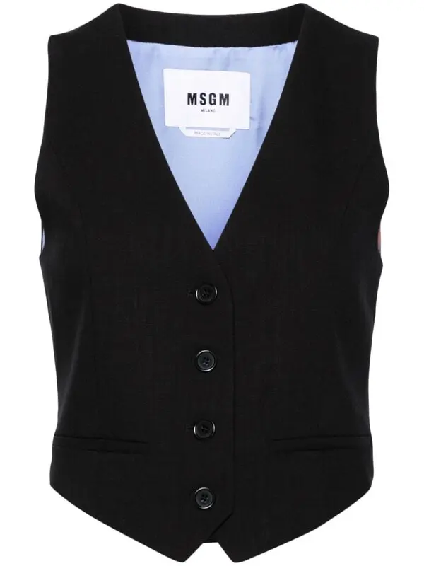 MSGM Tailored Waistcoat - Black