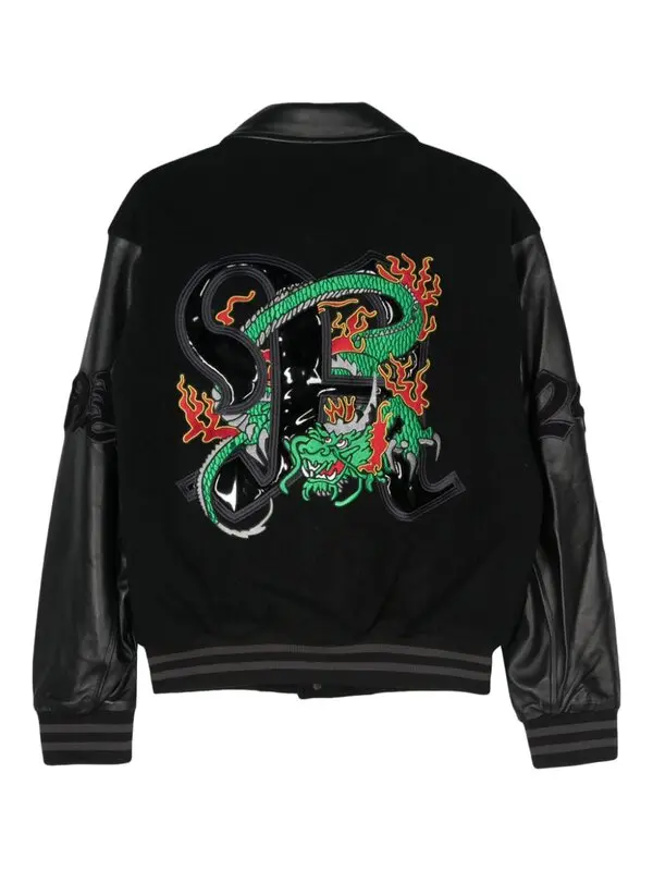 AWAKE NY Dragon-embroidery Bomber Jacket - Black