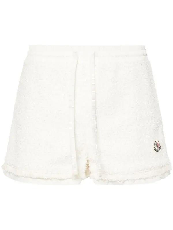 Moncler Logo-patch Tweed Shorts - White