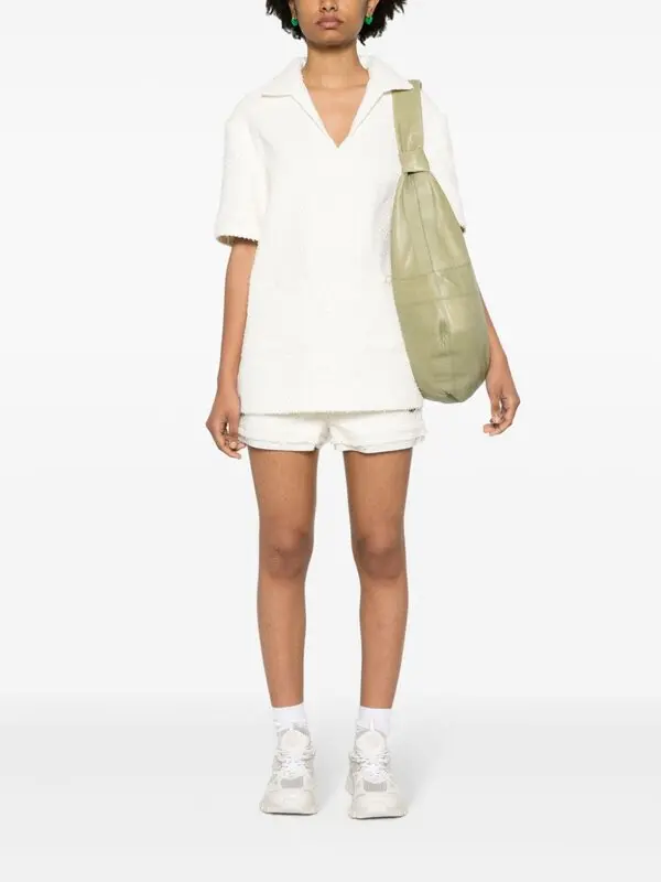 Moncler Logo-patch Tweed Shorts - White