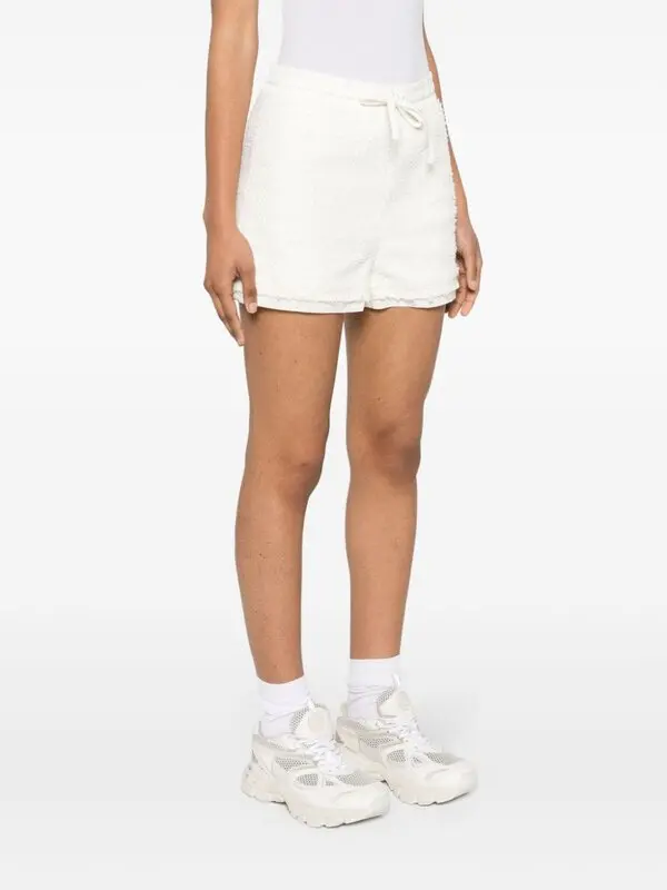 Moncler Logo-patch Tweed Shorts - White