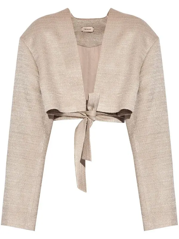 THE MANNEI Tied-waist Cropped Jacket - Neutrals