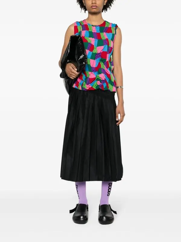 Comme Des Garçons Ruched Knitted Top - Green