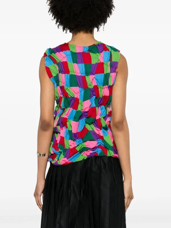 Comme Des Garçons Ruched Knitted Top - Green
