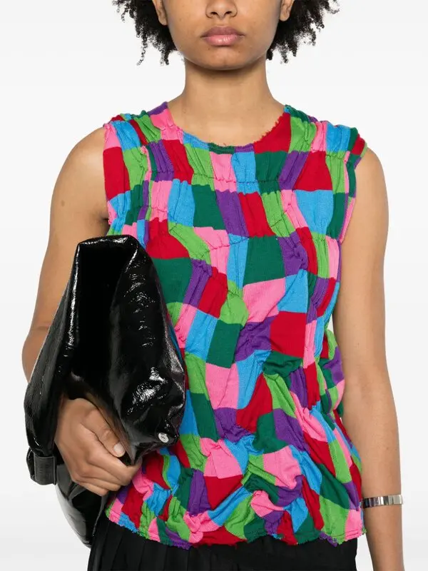 Comme Des Garçons Ruched Knitted Top - Green