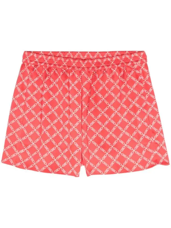 Michael Kors Empire Logo-print Satin Shorts - Pink