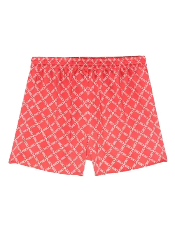 Michael Kors Empire Logo-print Satin Shorts - Pink