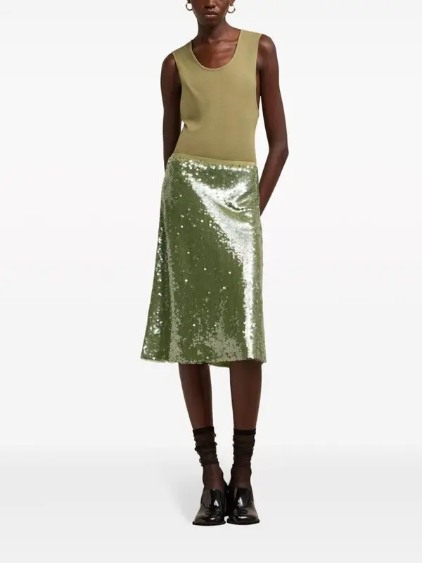 Ami Sequin-embellished Midi Skirt