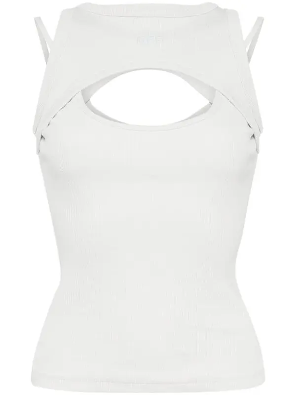 Off-White Layered Cut-out Tank Top - Neutrals