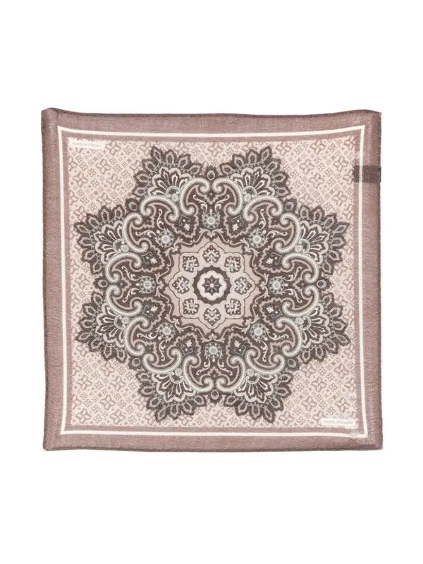 Tagliatore Medallion-print Pocket Scarf - Brown