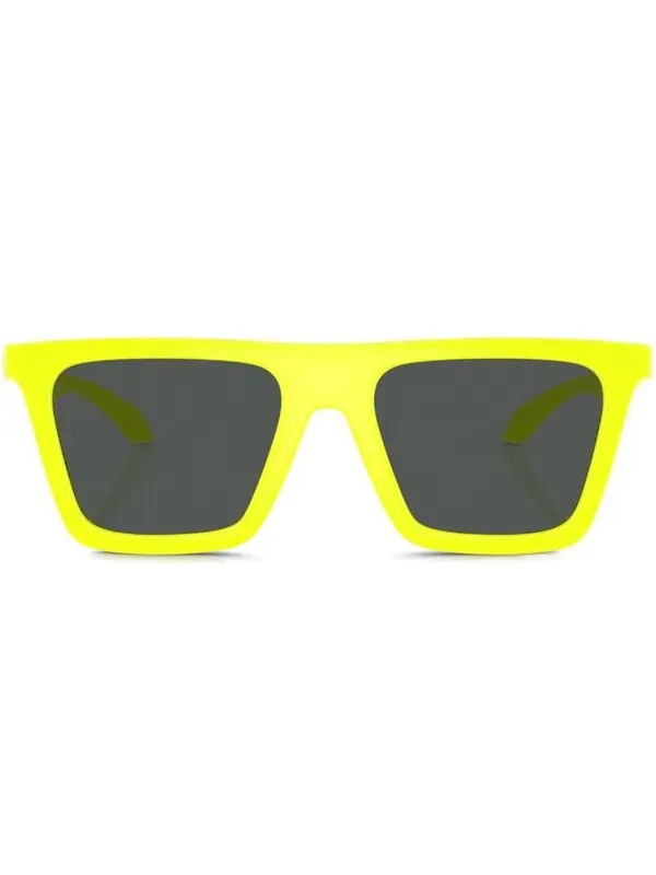 Versace Greca-detail Square-frame Sunglasses - Yellow