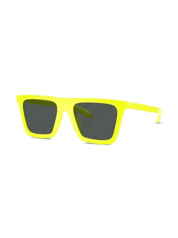 Versace Greca-detail Square-frame Sunglasses - Yellow