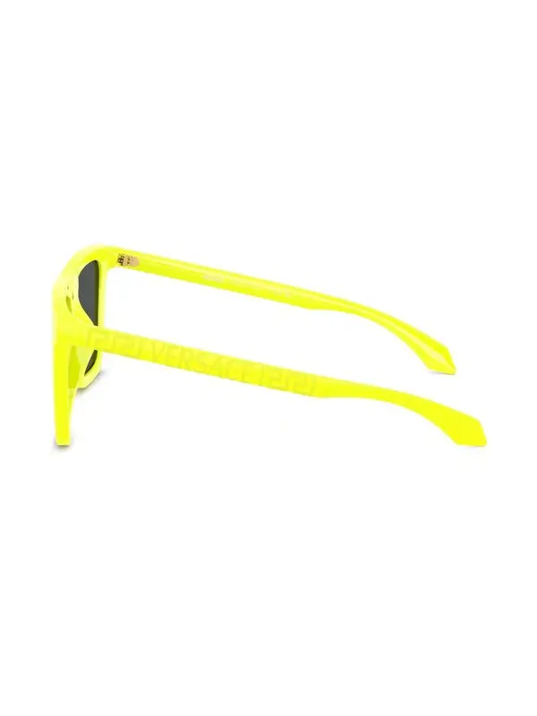 Versace Greca-detail Square-frame Sunglasses - Yellow