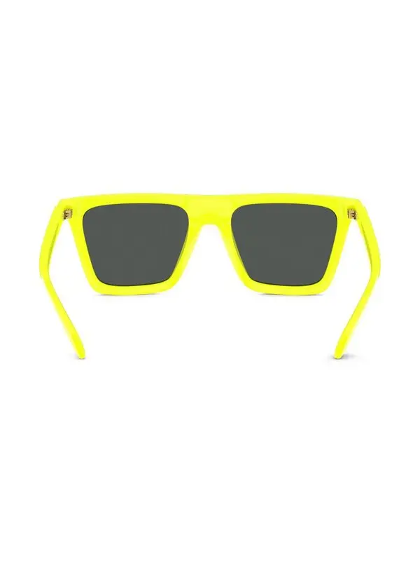 Versace Greca-detail Square-frame Sunglasses - Yellow