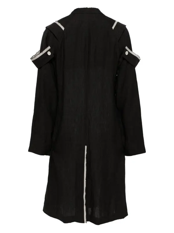 Yohji Yamamoto Contrast-trim Ramie Coat