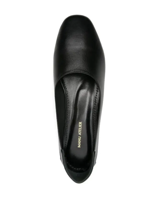 Manu Atelier Leather Ballerina Shoes