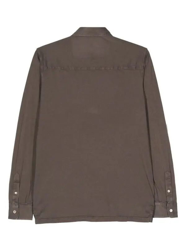 Fedeli Long-sleeve Cotton Shirt - Brown