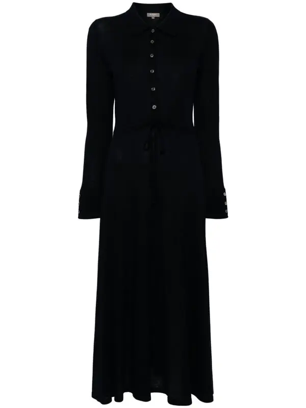 N.peal Polo-collar Belted Dress