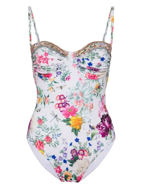 Camilla Plumes And Parterres Swimsuit - White