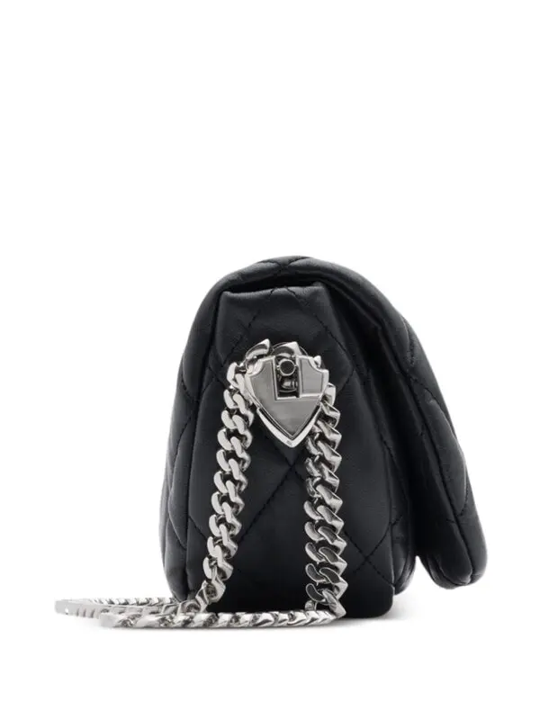 Burberry Shield Lock Leather Shoulder Bag - Black