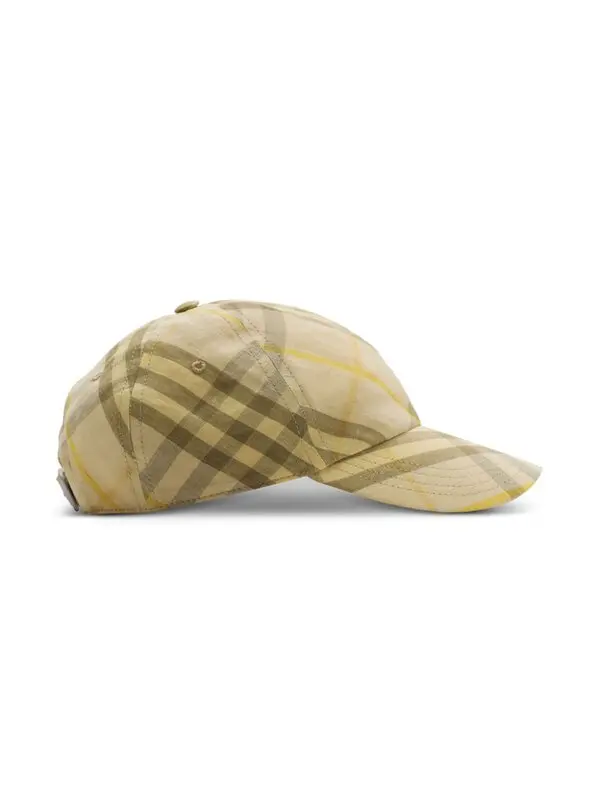 Burberry Checked Cotton Cap - Neutrals