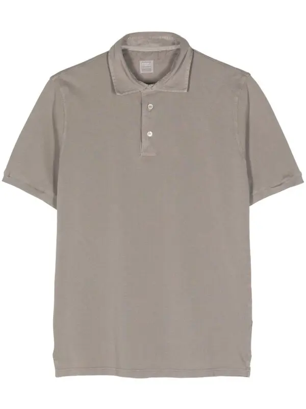 Fedeli Piqué Cotton Polo Shirt - Grey