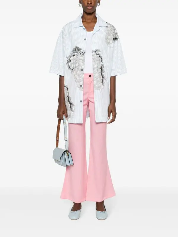 Marni Grain De Poudre Flared Trousers - Pink
