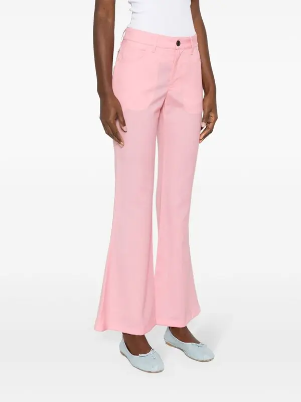Marni Grain De Poudre Flared Trousers - Pink