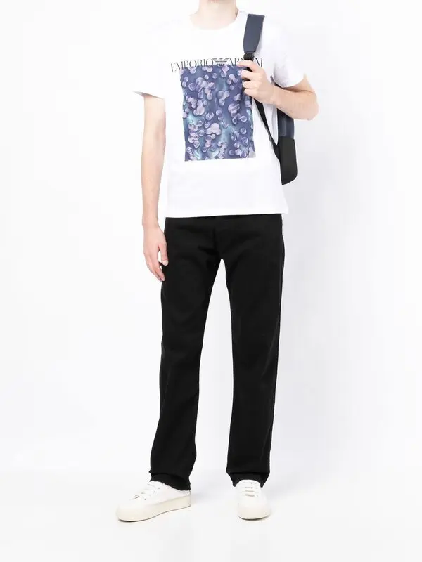 Emporio Armani Straight-leg Denim Jeans - Black