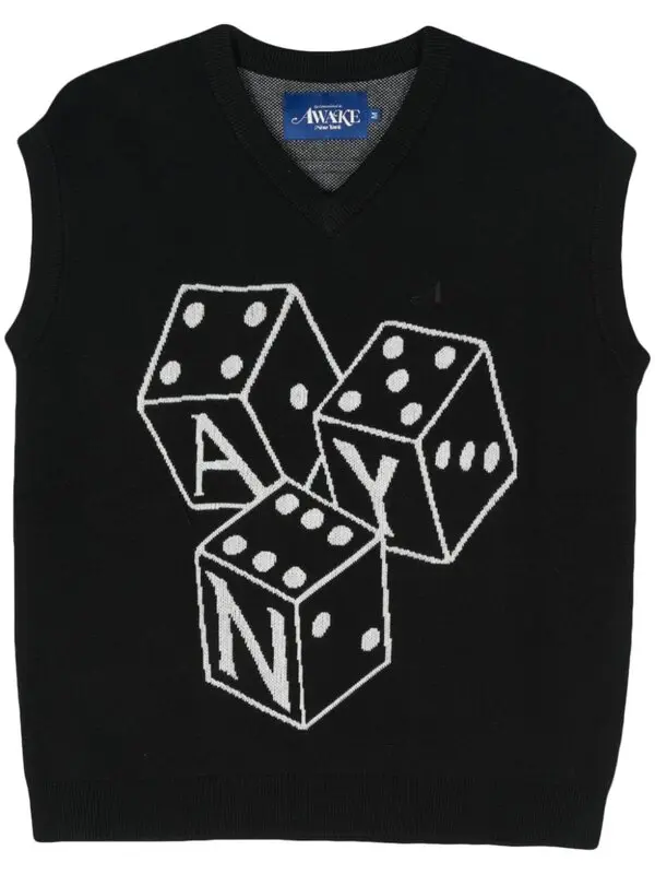 AWAKE NY Dice Logo-jacquard Vest - Black
