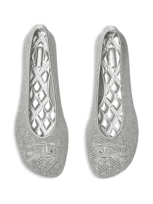 Burberry Mesh Ballerina Shoes - Silver