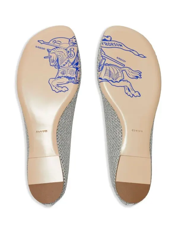 Burberry Mesh Ballerina Shoes - Silver