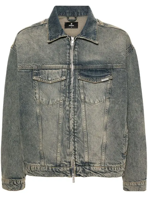 REPRESENT R4 Washed-denim Jacket - Blue