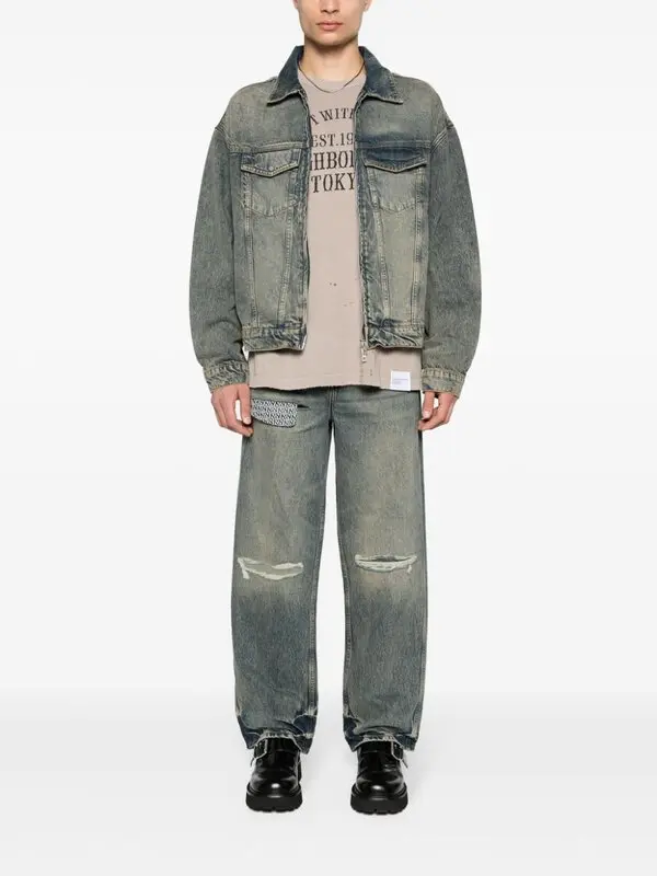 REPRESENT R4 Washed-denim Jacket - Blue