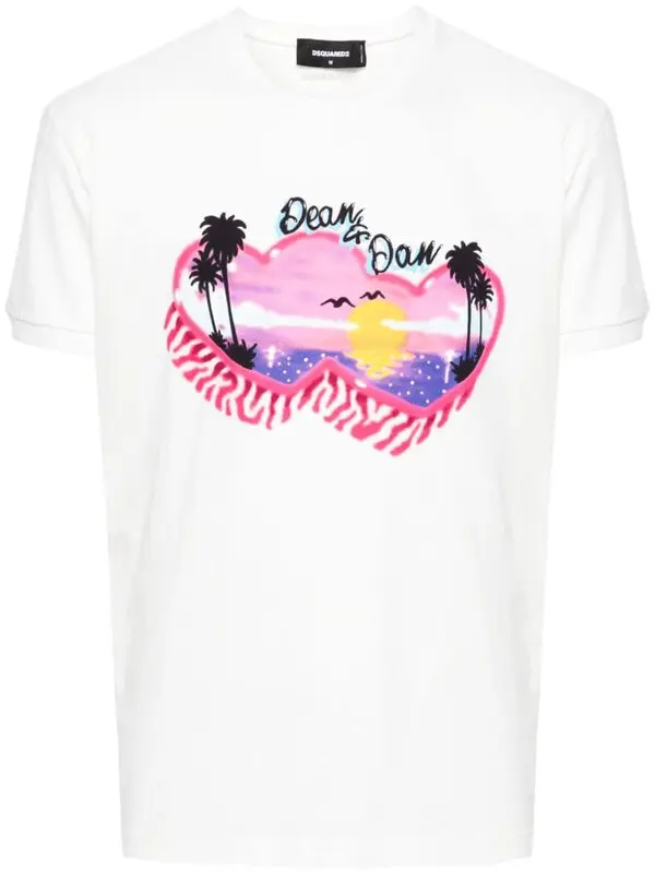 Dsquared2 Graphic-print Cotton T-shirt - White