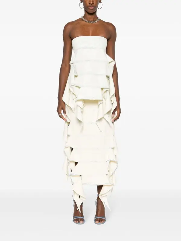 Y/project Bandeau-style Denim Top - Neutrals