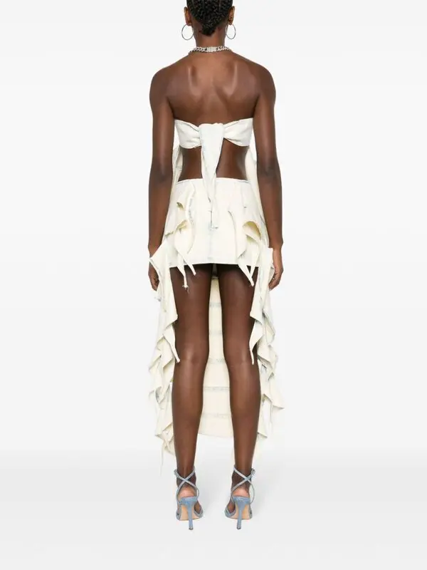 Y/project Bandeau-style Denim Top - Neutrals