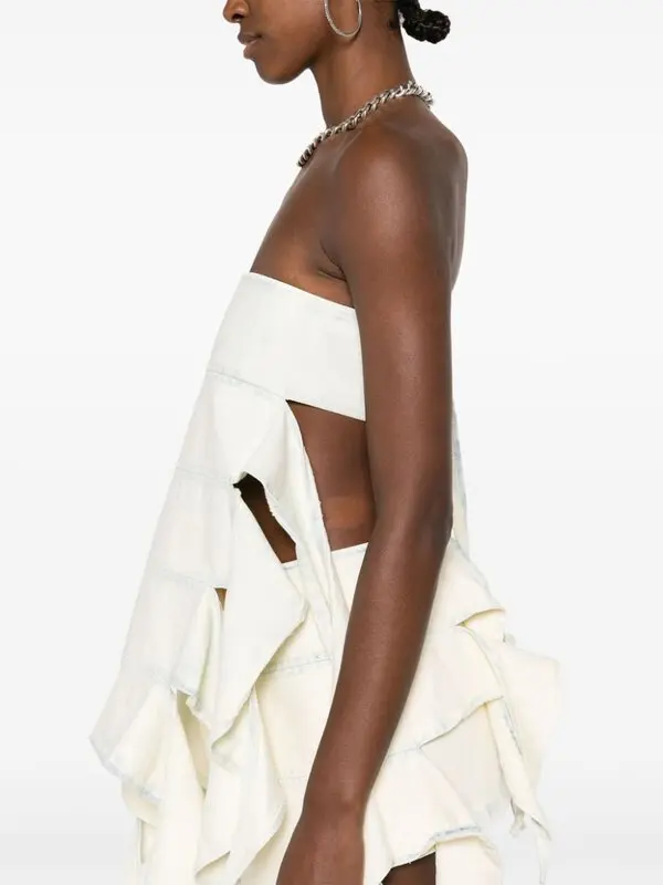 Y/project Bandeau-style Denim Top - Neutrals