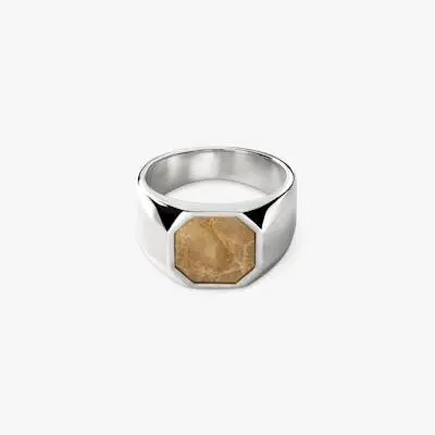 Shinola Ring With Petoskey Stone - Sterling Silver